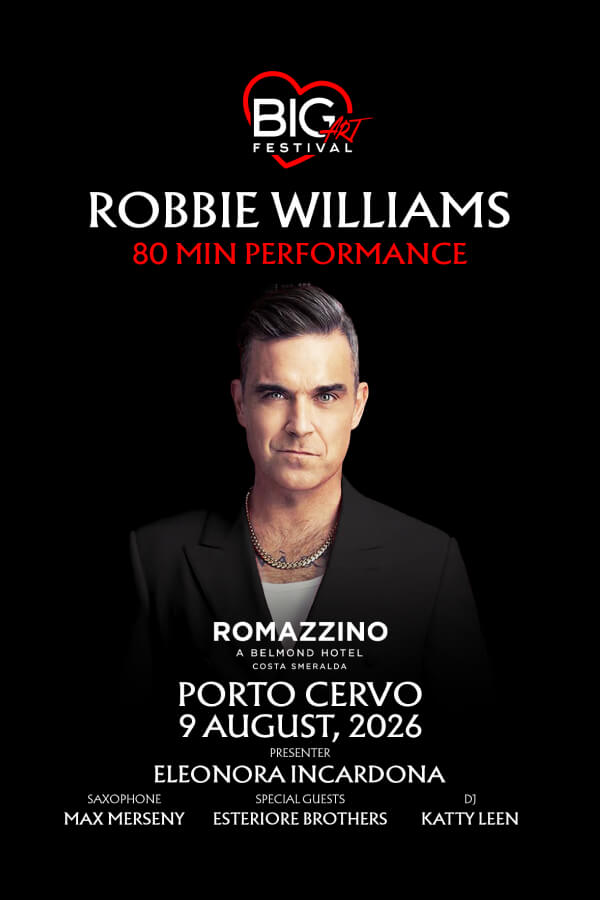 Big Art Festival Porto Cervo: Robbie Williams| Tickets für Konzerte in ...